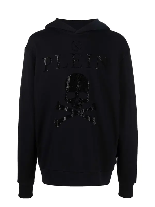 Philipp Plein Crystal Skull Pullover Hoodie - Black