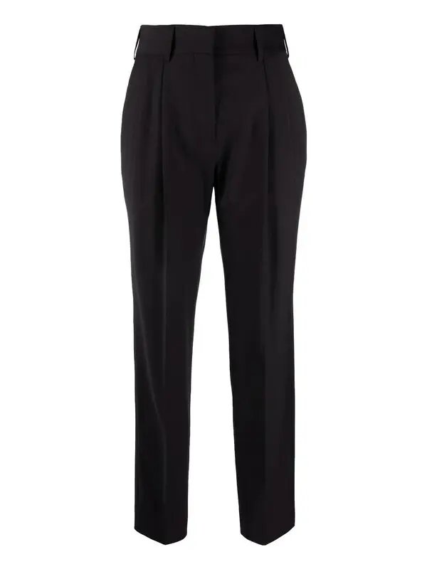 Philipp Plein High-waisted Tapered Trousers - Black