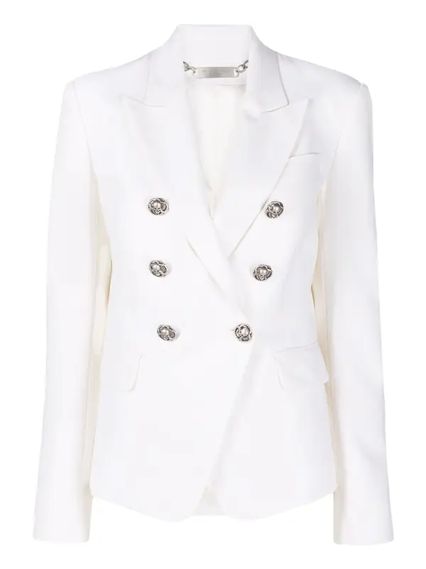 Philipp Plein Double-breasted Fitted Blazer - White