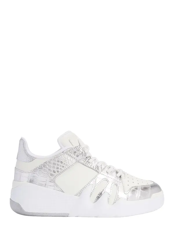 GIUSEPPE ZANOTTI Talon Crocodile-effect Low-top Sneakers - White