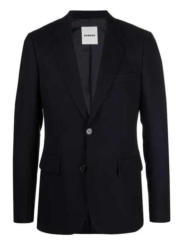 Sandro Single-breasted Wool Suit Jacket - Blue