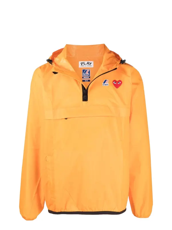 Play Comme Des Garcon X K-way Pullover Hooded Jacket - Orange