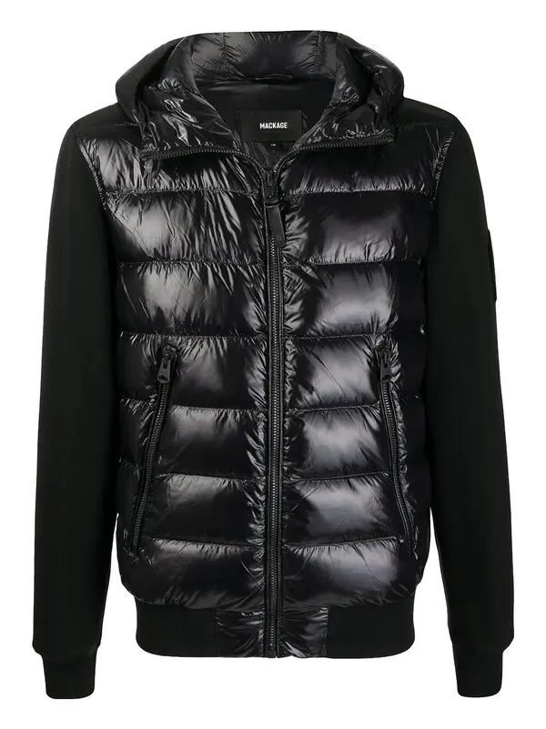 Mackage Quilted-panel Hooded Jacket - Black