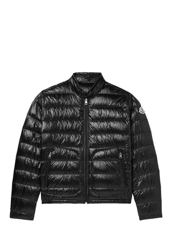Moncler Acorus Logo-appliquéd Quilted Glossed-shell Down Jacket - Black