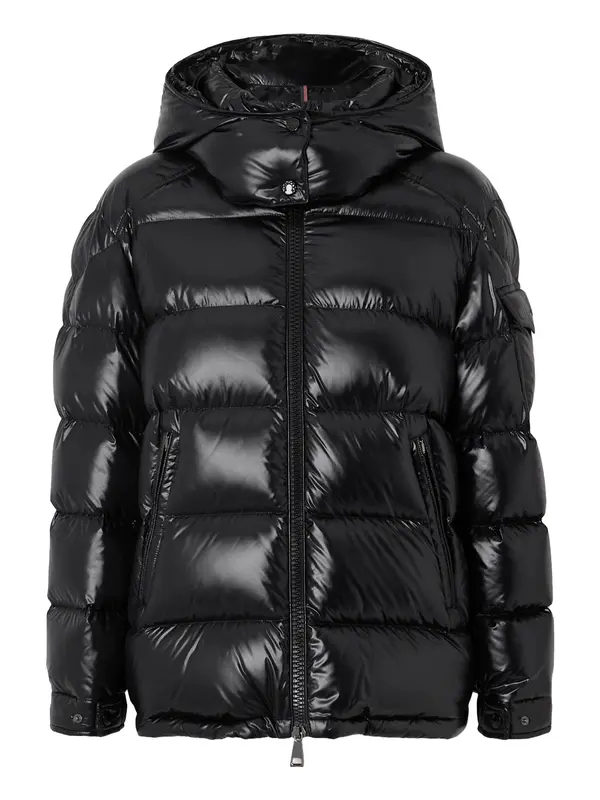 Moncler Maire Hooded Quilted Glossed-shell Down Jacket - Black