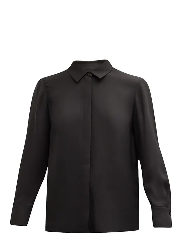 Lafayette 148 New York Scottie Silk Blouse - Black