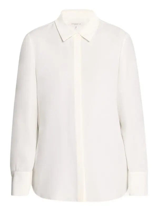 Lafayette 148 New York Scottie Silk Blouse - Ivory