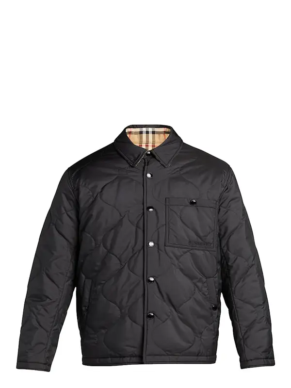Burberry Francis Reversible Check Thermoregulated Overshirt - Black