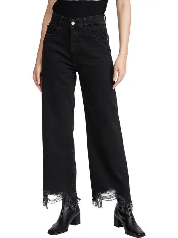 DL1961 Hepburn Wide Leg Jeans - Lark