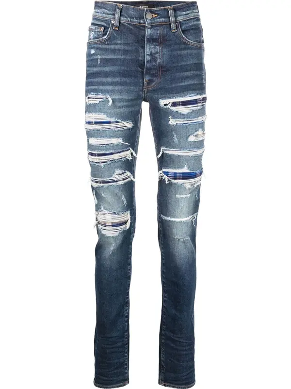 Amiri Distressed Slim-fit Jeans - Blue