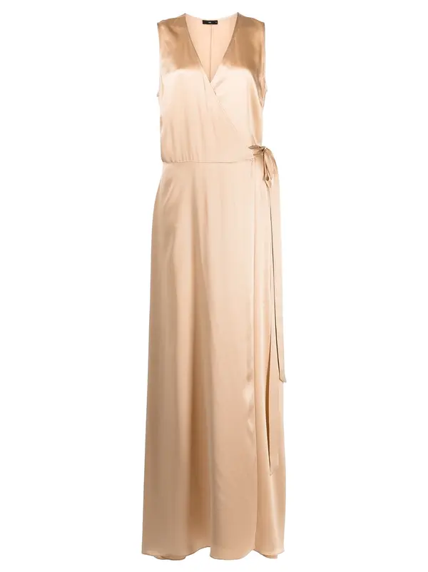 Voz Frontwards Wrap Maxi Dress - Gold