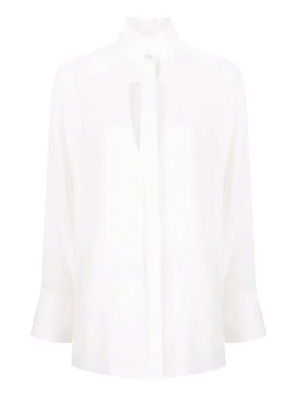 Givenchy Cut-out Detail Silk Shirt - White