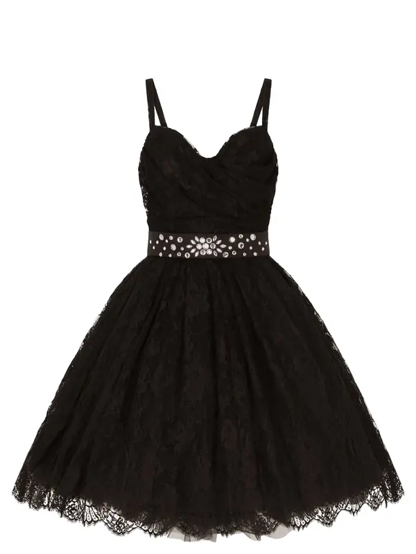 Dolce & Gabbana Chantilly-lace Mini Dress - Black