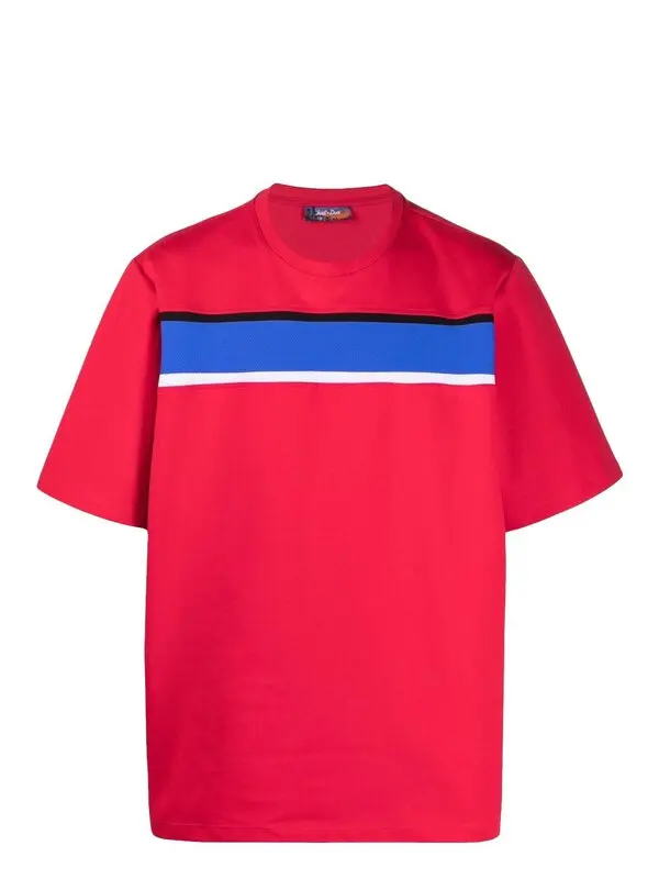 JUST DON Striped Band Short-sleeve T-shirt - Red