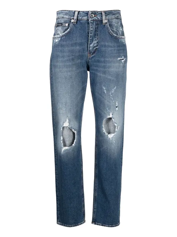 Dolce & Gabbana Distressed Boyfriend Jeans - Blue
