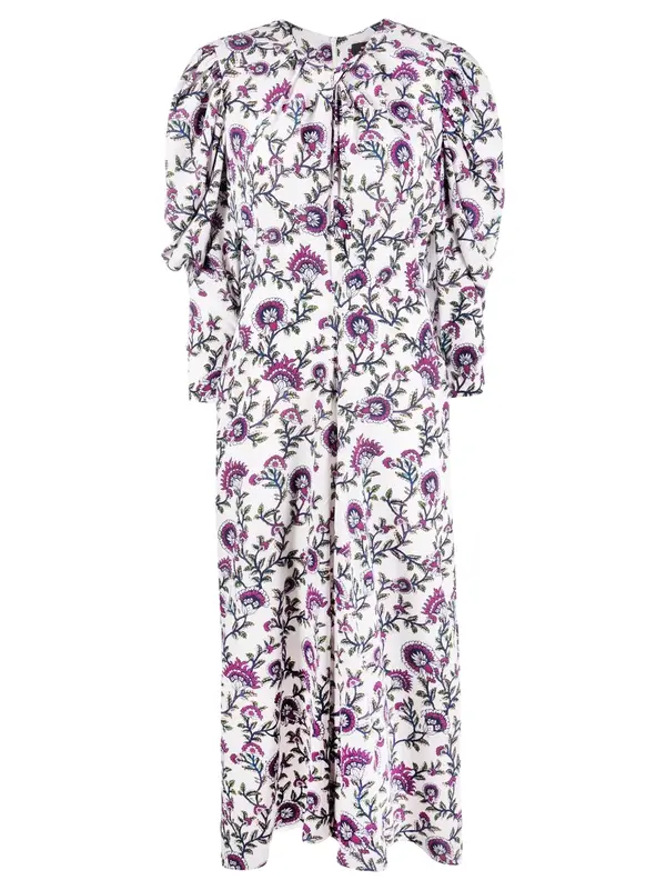 Isabel Marant Floral-print Silk Midi Dress - White
