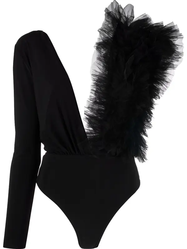 Alchemy Fashions X Lia Aram Ruffle-detail Bodysuit - Black