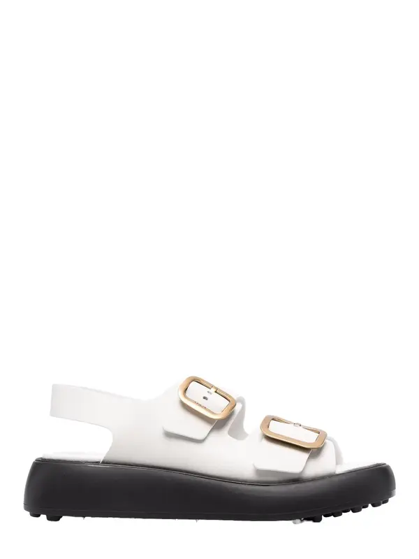 TOD'S Buckled Leather Sandals - White