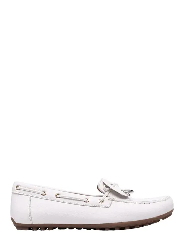 Geox Lace-up Leather Loafers - White