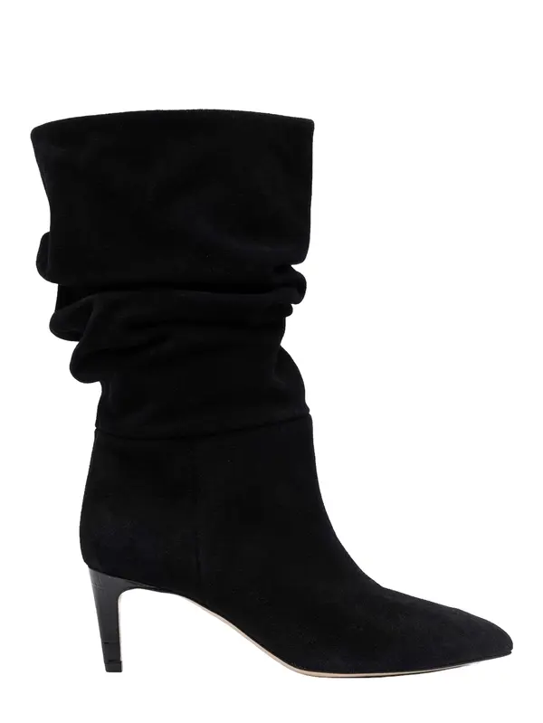 Paris Texas Slouchy Suede Boots - Black