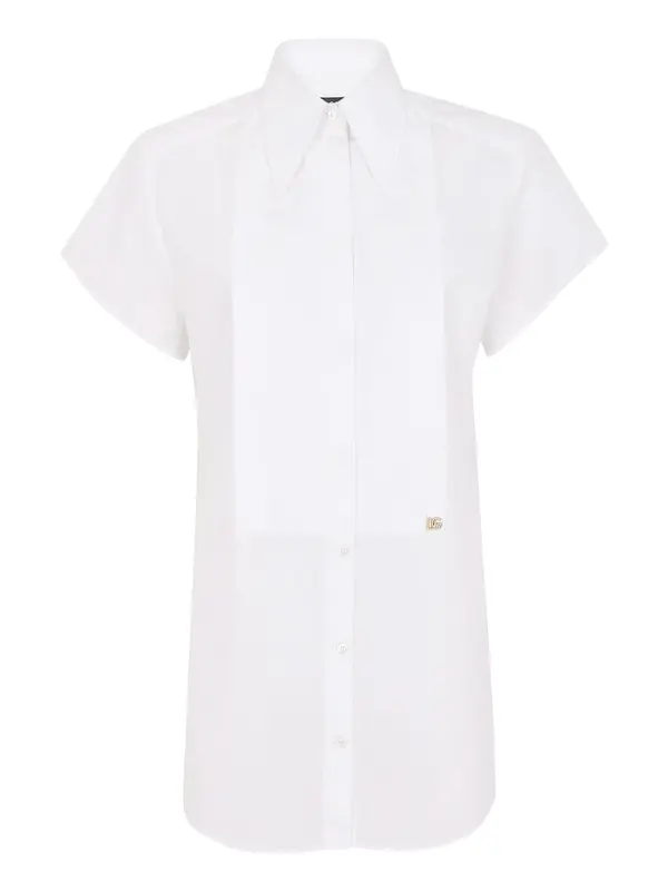 Dolce & Gabbana Dg-logo Poplin Shirt - White