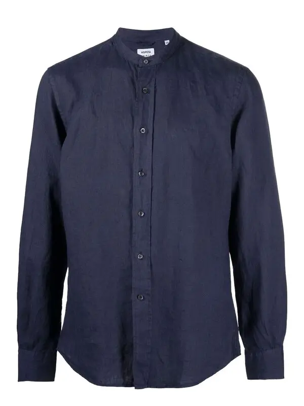 Aspesi Bruce Linen Shirt - Blue