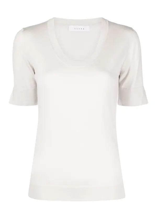 LISKA Round-neck Knitted Top - Neutrals