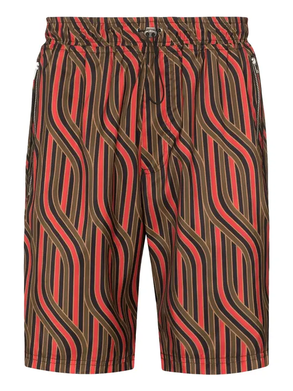 Ahluwalia Braid Print Bermuda Shorts - Green