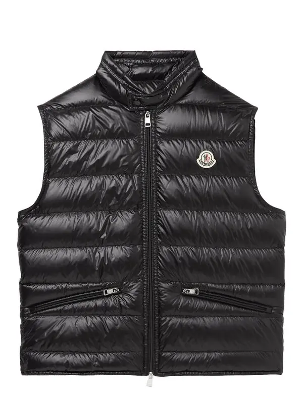 Moncler Gui Slim-fit Logo-appliquéd Quilted Shell Down Gilet - Black