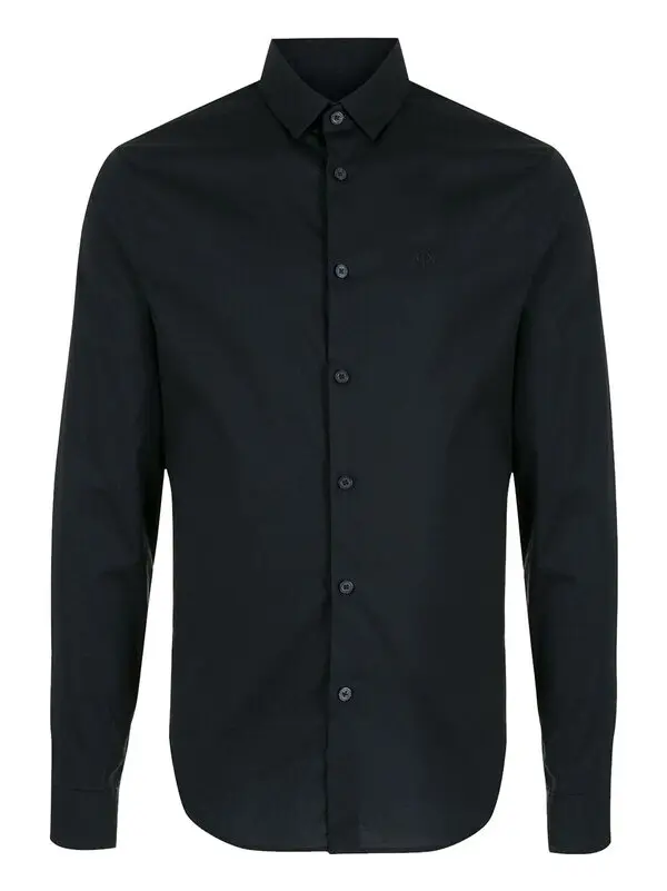 Armani Exchange Long-sleeve Cotton Shirt - Blue