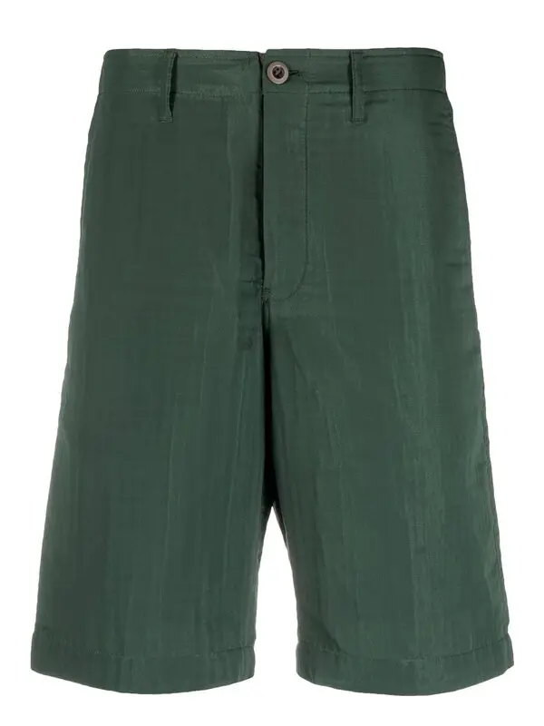 Sacai Buckle-detail Four-pocket Bermuda Shorts - Green