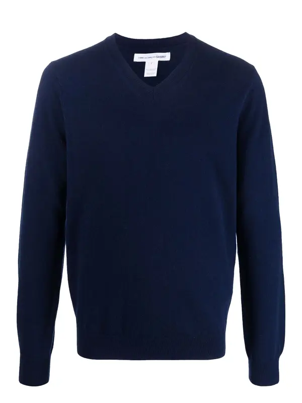 Comme Des Garçons Fine-knit Jumper - Blue