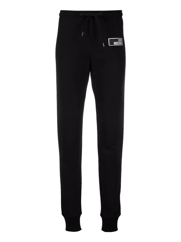 Moschino Slim-cut Logo Print Joggers - Black