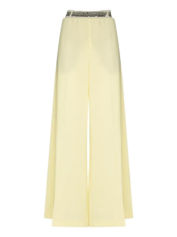 Stella McCartney Logo-waistband Palazzo Trousers - Yellow