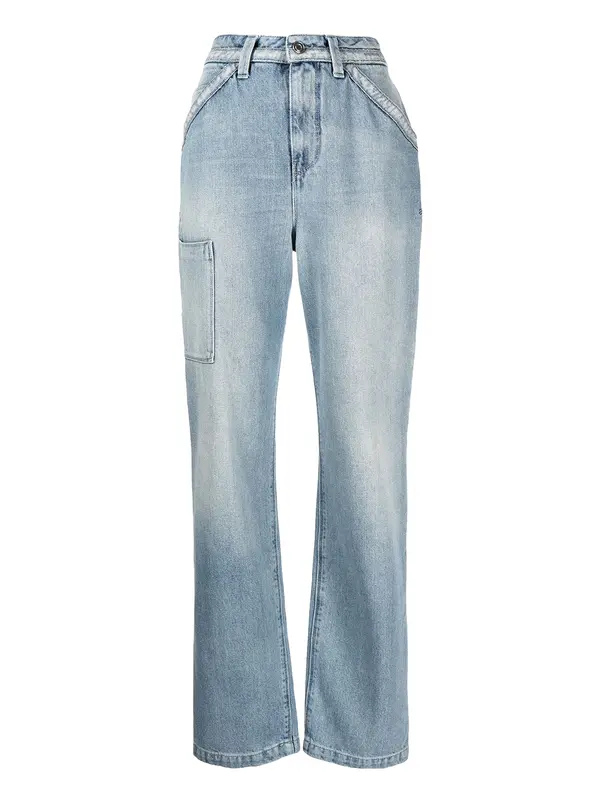 RtA Multi-pocket Straight Leg Jeans - Blue