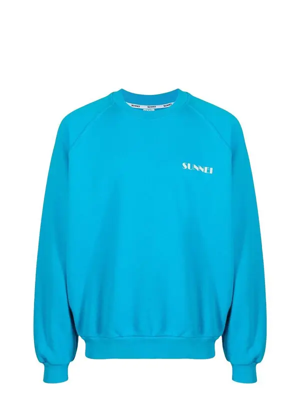 Sunnei Logo-print Crew-neck Sweatshirt - Blue