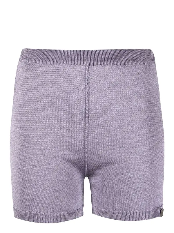 1017 Alyx 9sm Metallic-thread Knitted Shorts - Purple