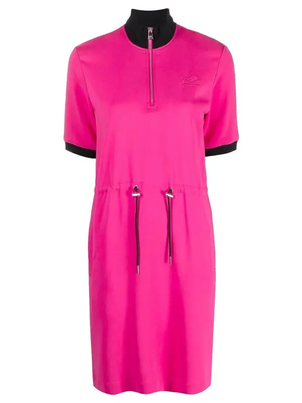 Karl Lagerfeld Toggle-fastening Short-sleeve Dress - Pink