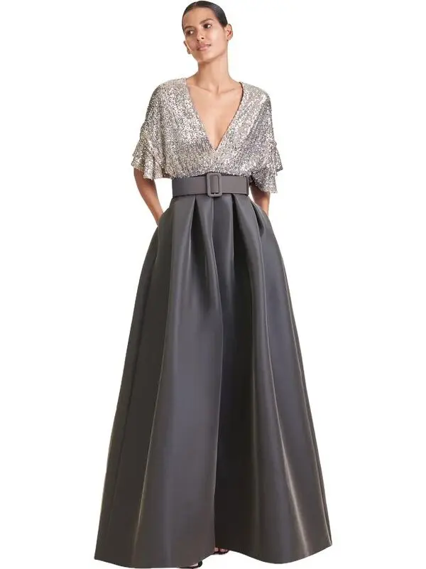 Sachin & Babi Simone Gown - Charcoal