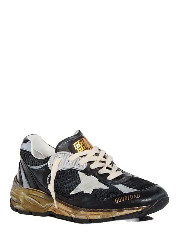 GOLDEN GOOSE Running Dad Low Top Sneakers - Black/silver
