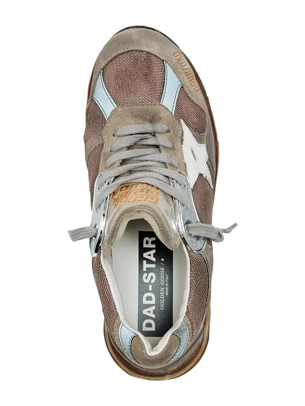 GOLDEN GOOSE Running Dad Low Top Sneakers - Taupe/silver