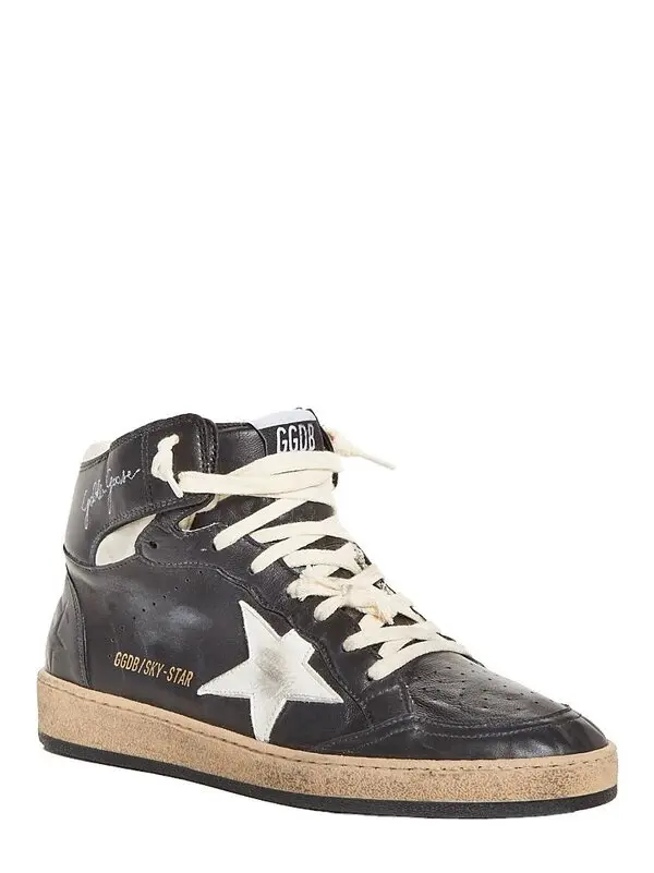 GOLDEN GOOSE Sky Star High-top Sneakers - Black/white