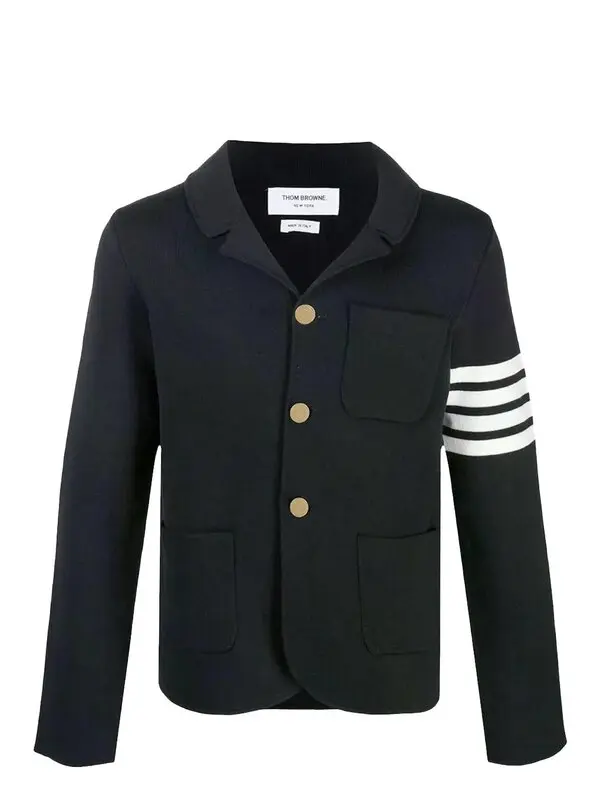 Thom Browne 4-bar Knit Blazer - Blue