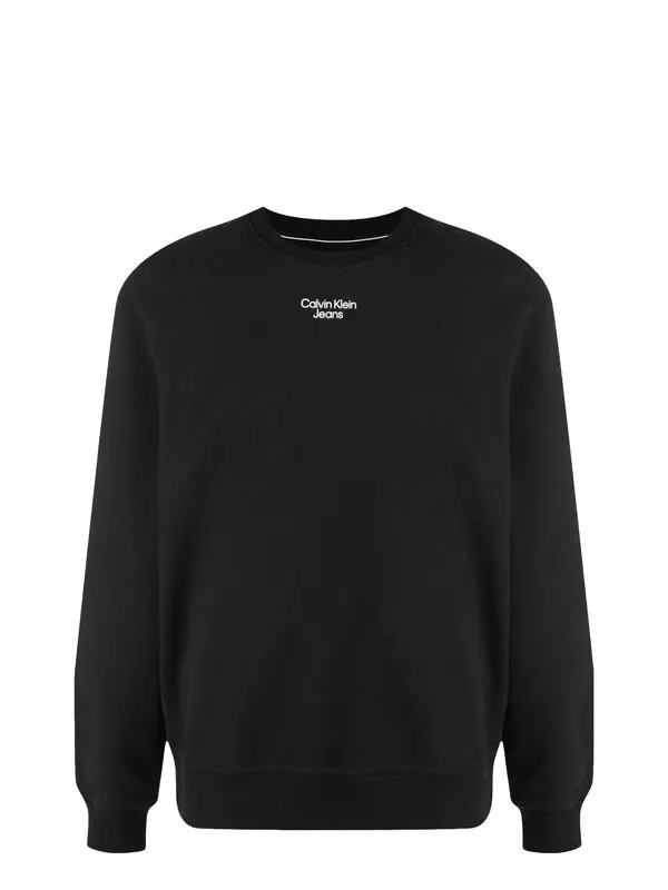 Calvin Klein Logo-print Cotton Sweatshirt - Black