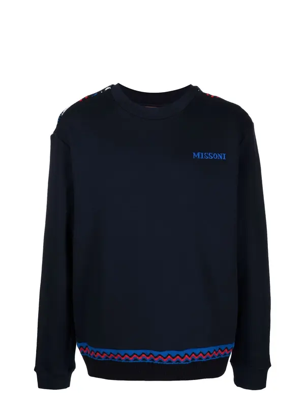 Missoni Zig-zag Detail Logo Sweatshirt - Blue