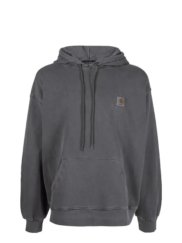Carhartt Work In Progress Nelson Logo-patch Cotton Hoodie - Black