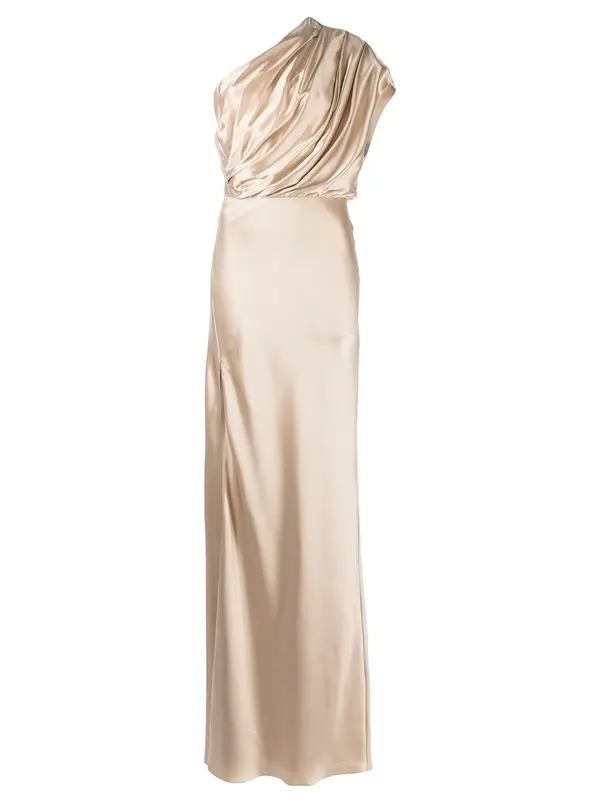 Michelle Mason Asymmetric Gown - Brown