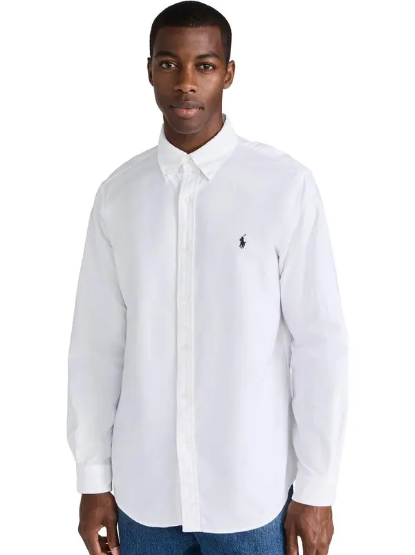 Polo Ralph Lauren Classic Fit Garment Dyed Oxford Shirt - White