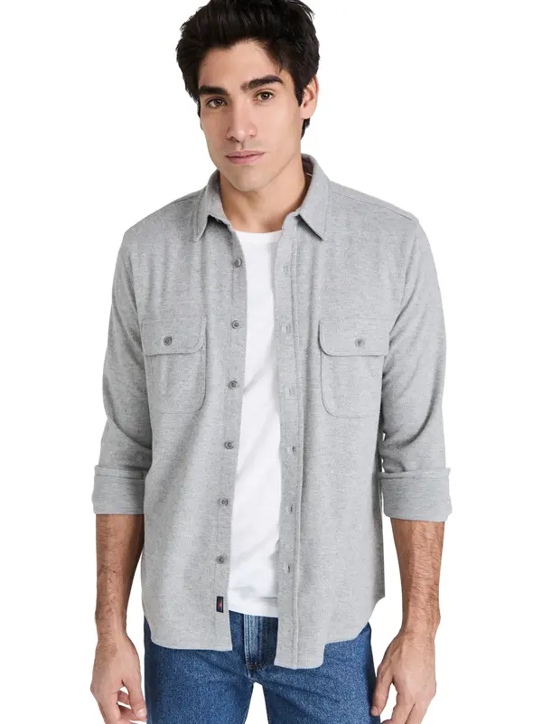 Faherty Brand Legend Sweater Shirt - Fossil Grey Twill