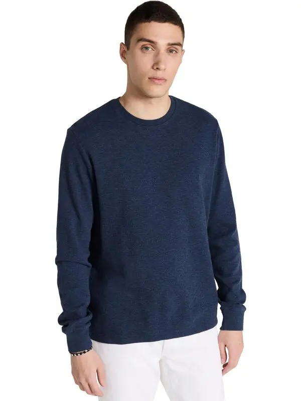 FRAME Long Sleeve Crewneck Top - Heather Midnight